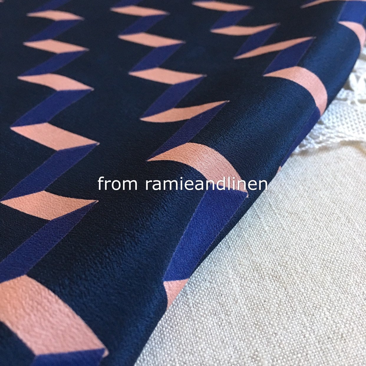 Silk fabric geometric pattern print silk crepe de chine | Etsy