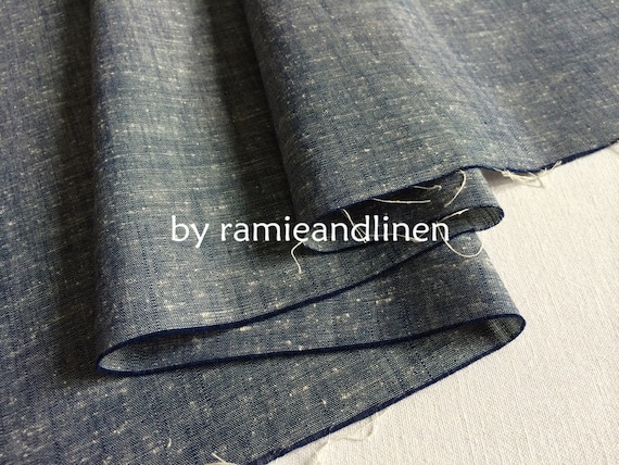 Japanese Cotton Linen Fabric Vintage Style Denim Yarn Dyed | Etsy