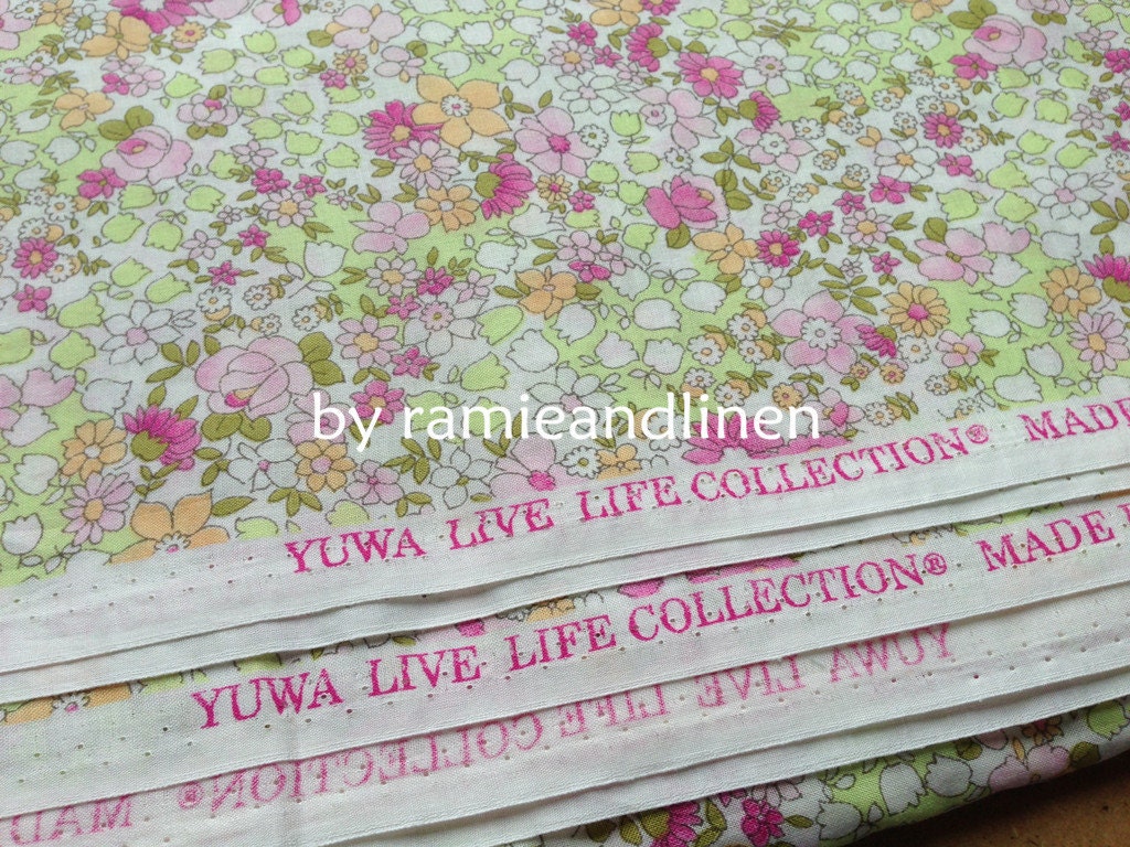 Japanese YUWA Floral Print Cotton Fabric, Made in Japan, Half Yard by ...