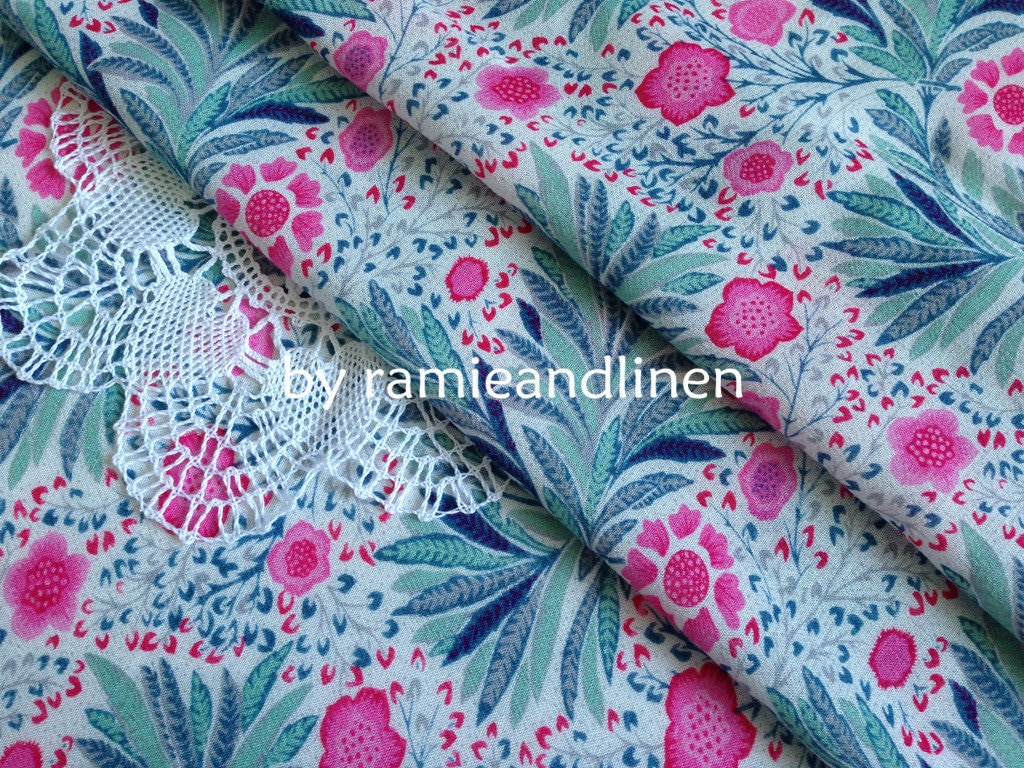 Rayon Fabric Floral Print Cotton Rayon Gauze Fabric Half - Etsy