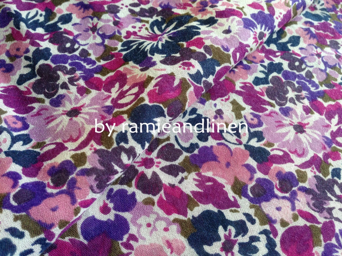 Polyester Cotton Fabric Vintage Style Retro Floral Print - Etsy