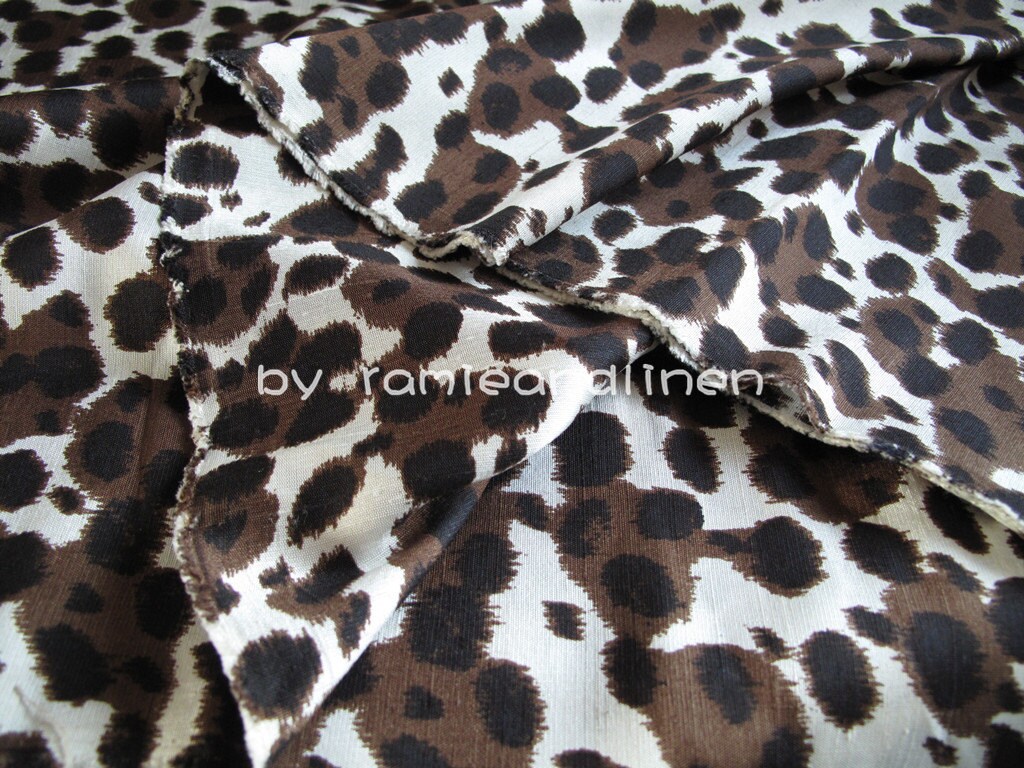 Silk Fabric 100% Silk 23m/m Leopard Print Heavy Silk Half | Etsy