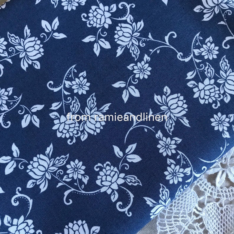 Cotton Fabric China Blue Floral Print Quilting Fabric - Etsy