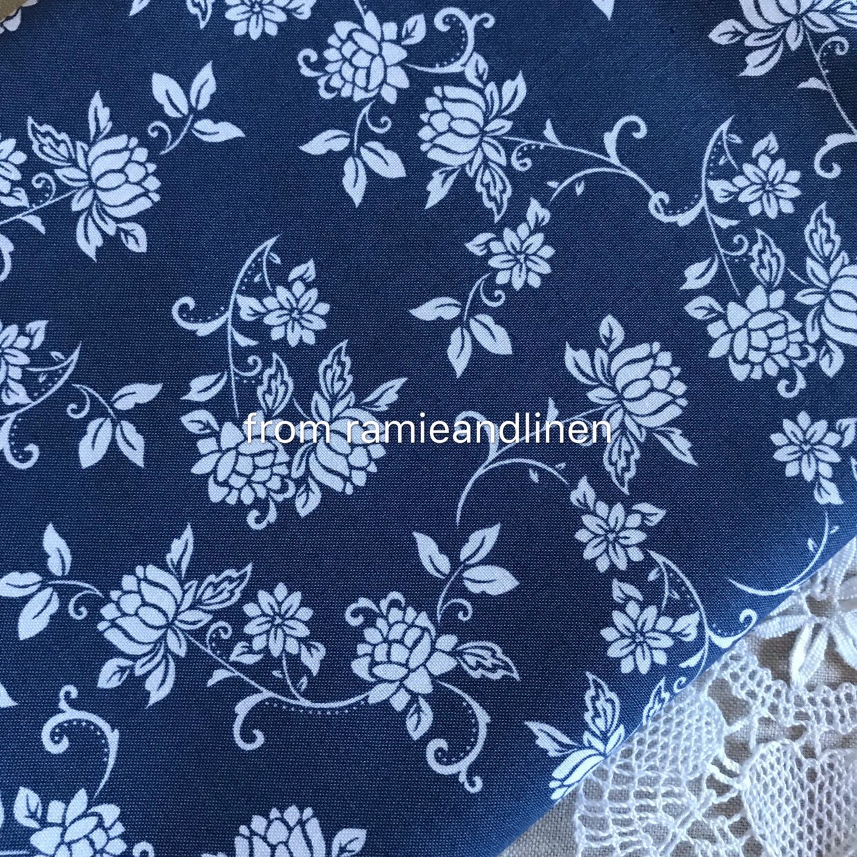 Cotton Fabric China Blue Floral Print Quilting Fabric | Etsy