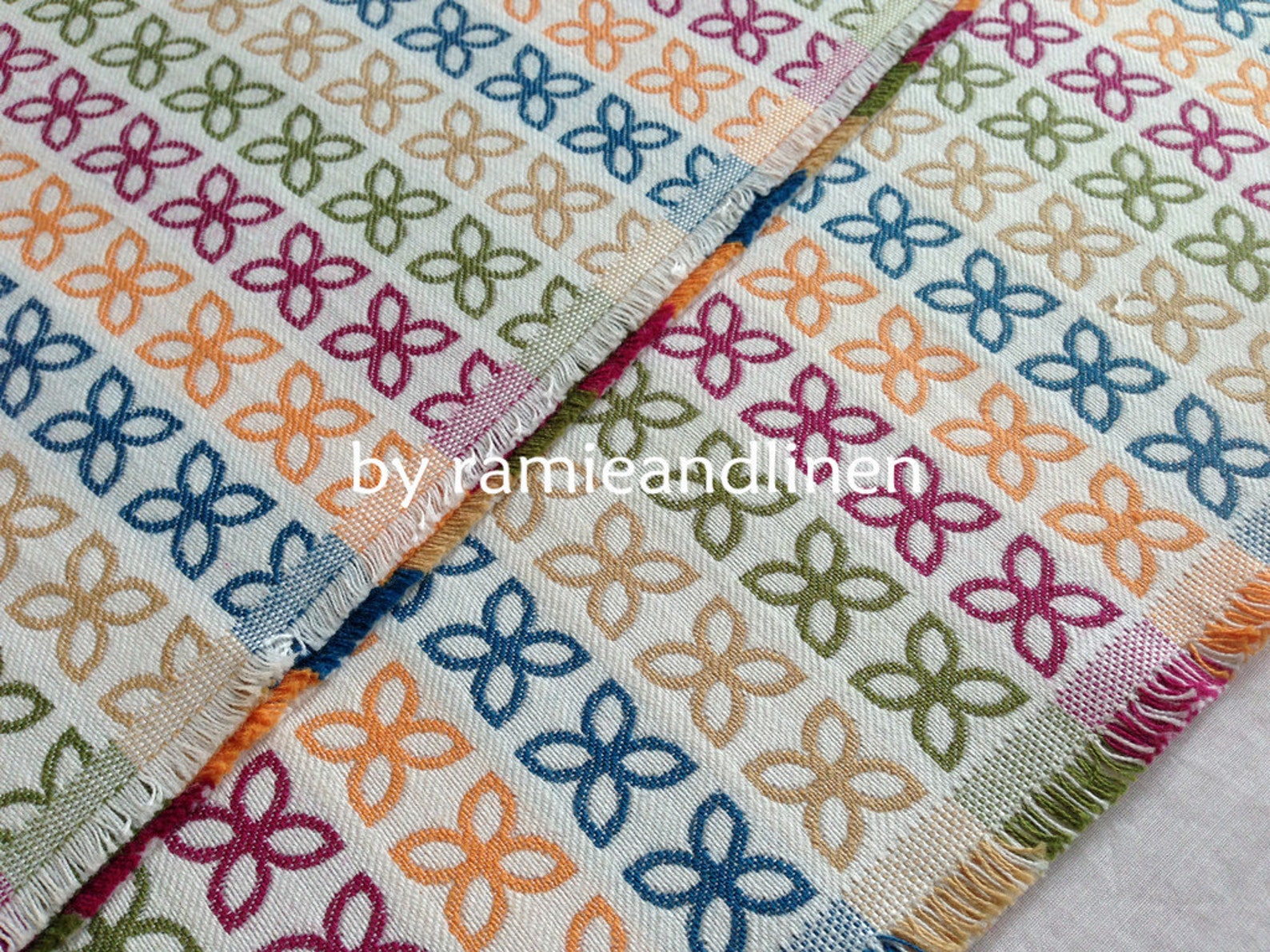 Cotton fabric yarn dyed floral pattern jacquard cotton | Etsy