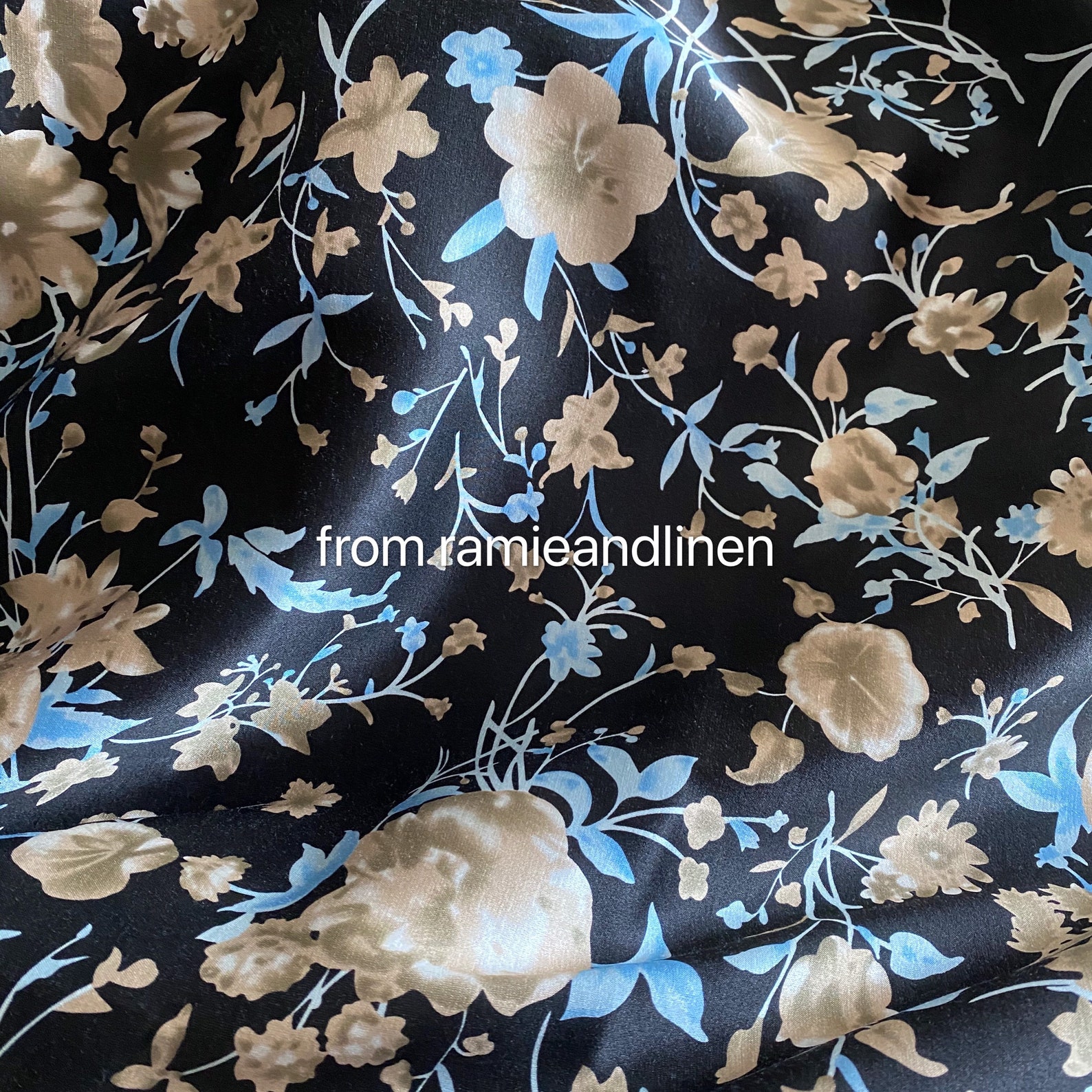 Silk Fabric Flower Print Silk Cotton Blend Charmeuse Fabric - Etsy