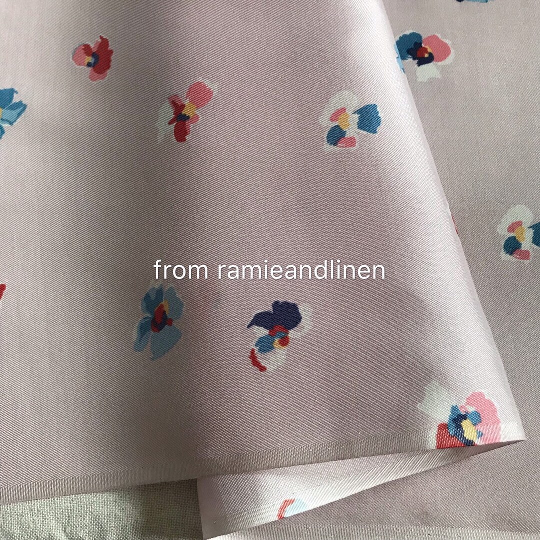 Tender Pink, Silk Fabric, Floral Print Silk Cotton Blend Twill Fabric ...