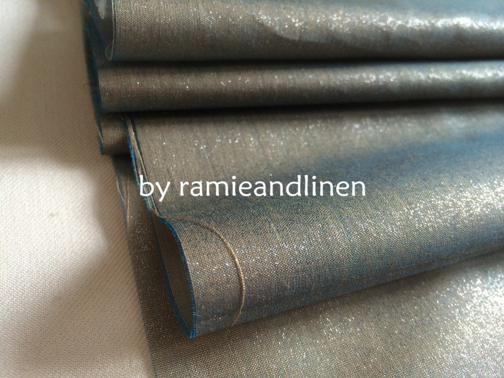 Silk Fabric Silver Dust Coated Yarn-dyed Silk Cotton Blend | Etsy