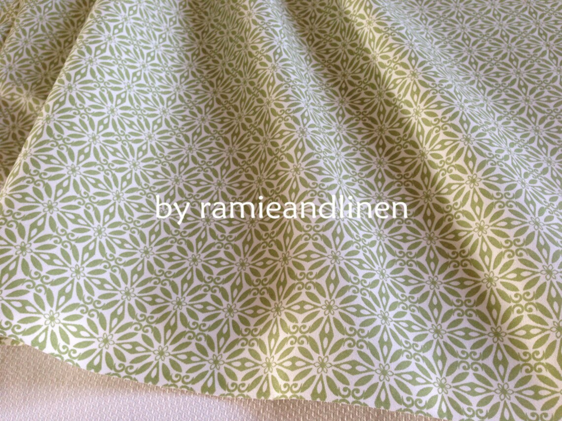 Cotton Fabric, Green Floral Pattern Print Cotton Fabric, Half Yard by ...