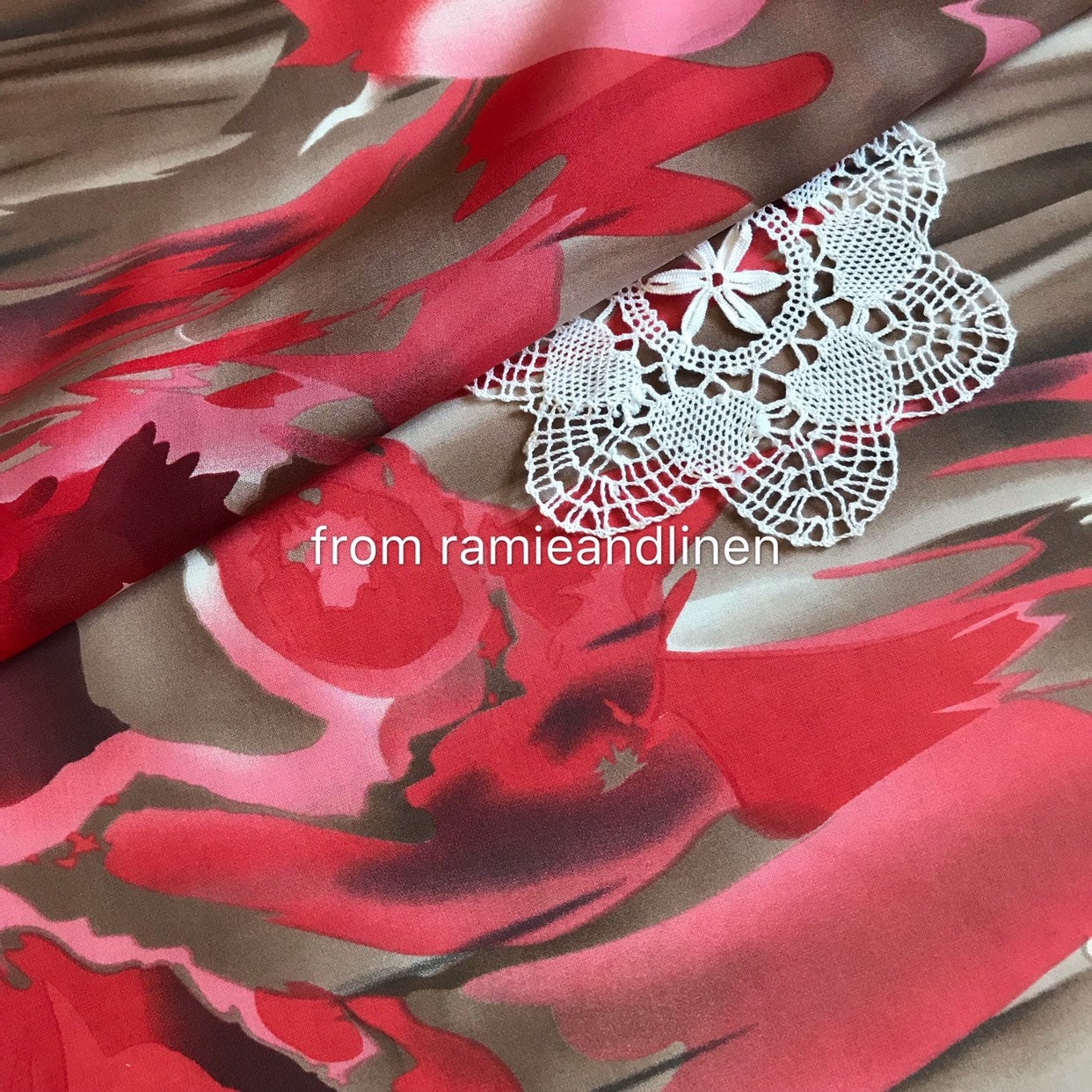 Silk Fabric Abstract Print Silk Chiffon Fabric Half Yard by - Etsy