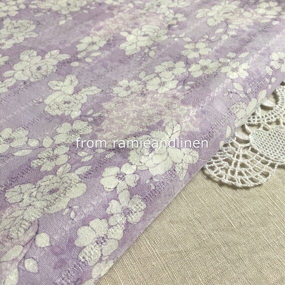 Japanese cotton fabric sakura floral print stripes jacquard | Etsy