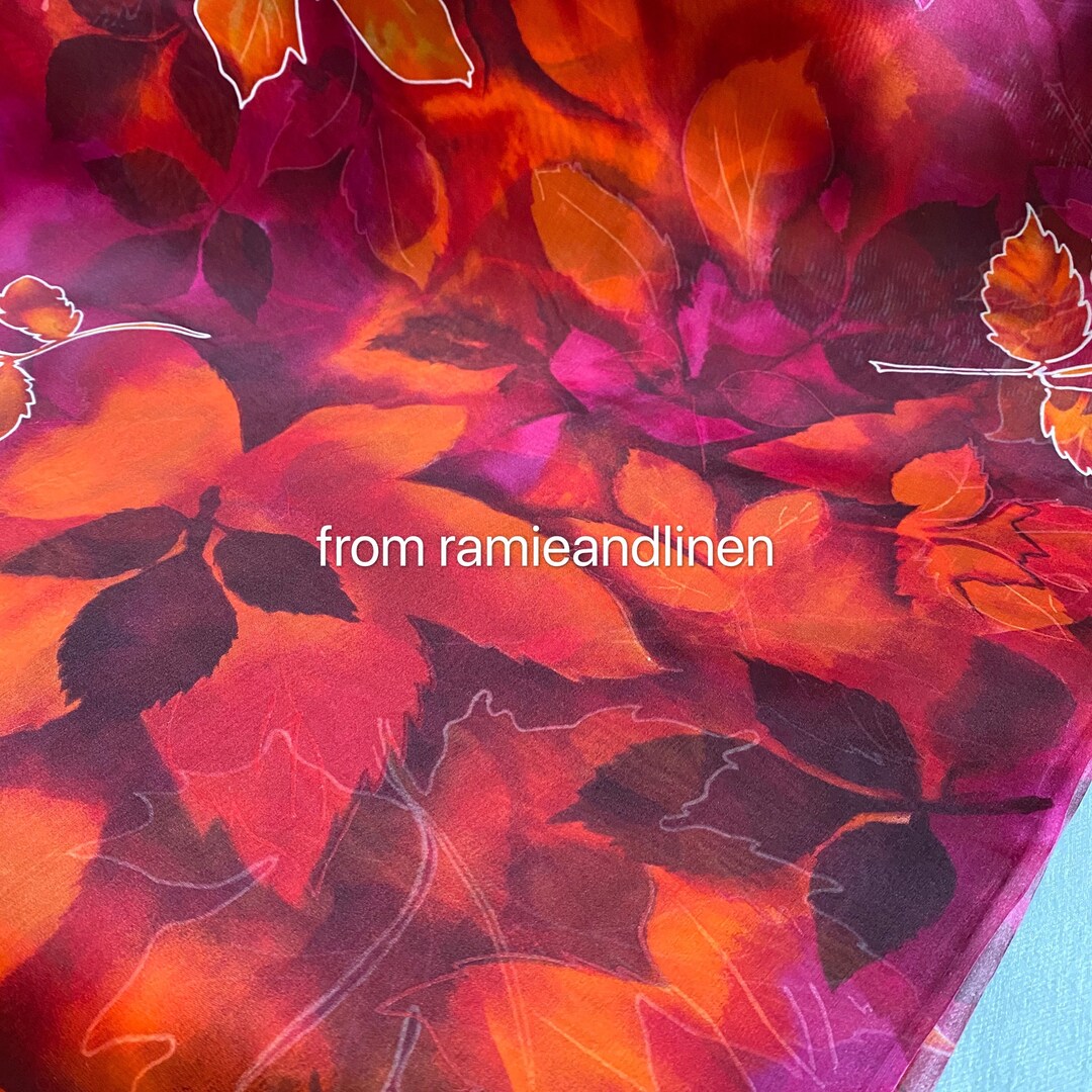 Silk Fabric, Maple Leaf Print Silk Organza, Half Yard by 44" Wide - Etsy