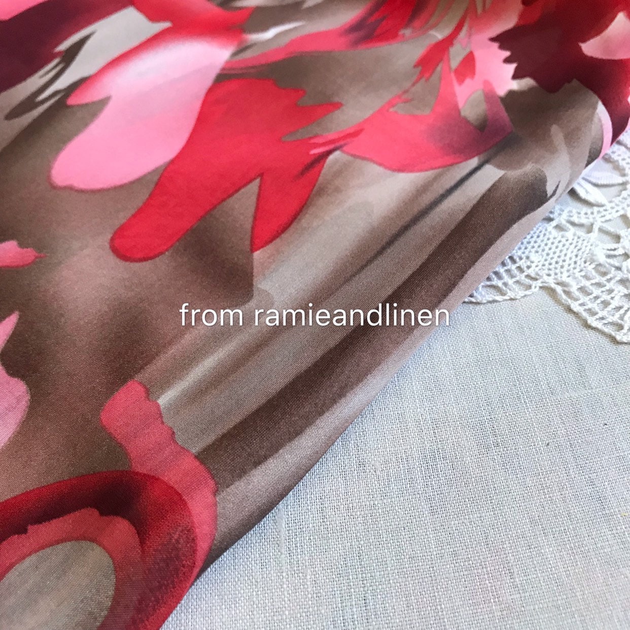 Silk Fabric Abstract Print Silk Chiffon Fabric Half Yard by - Etsy