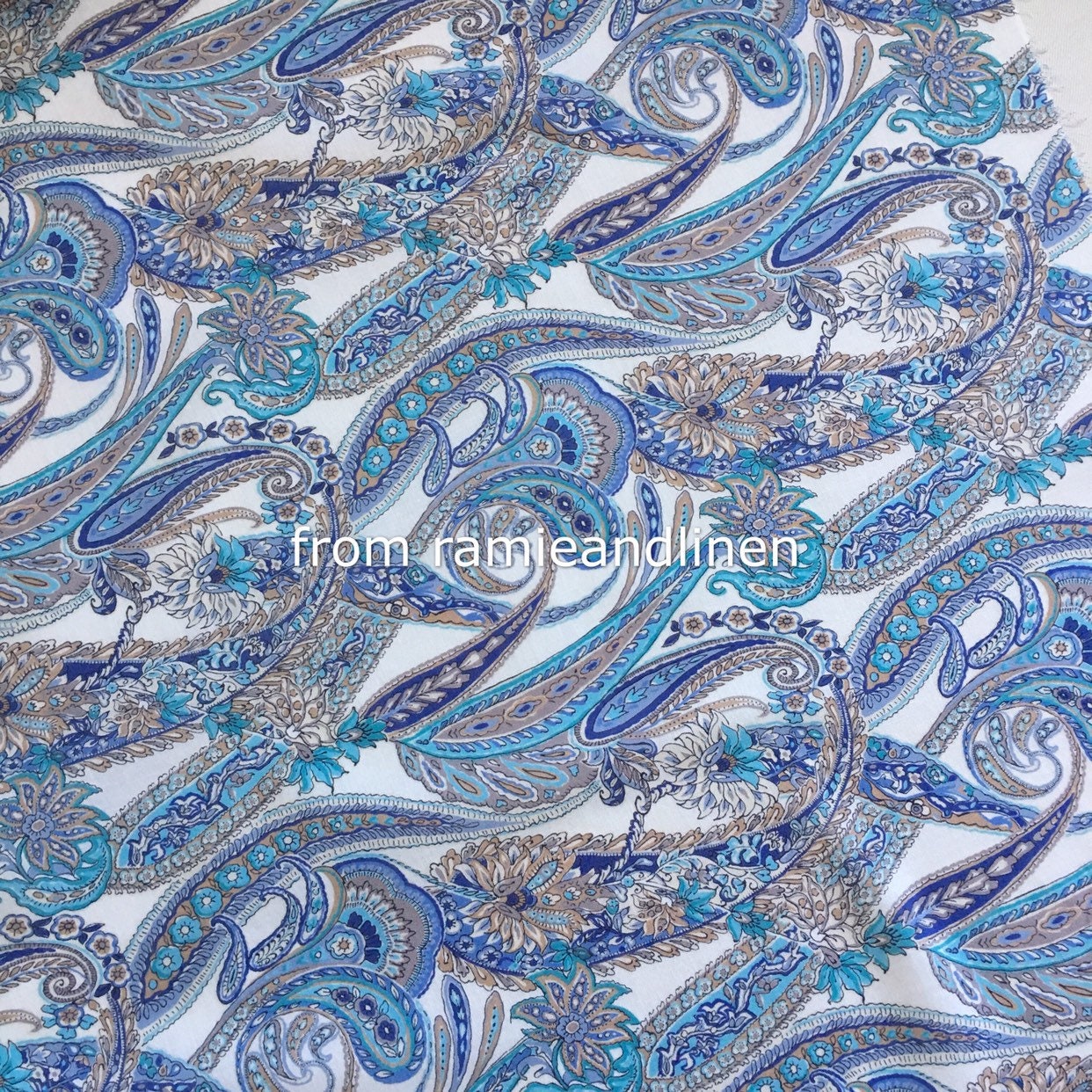 Imported Italian fabric paisley floral print fine cotton | Etsy