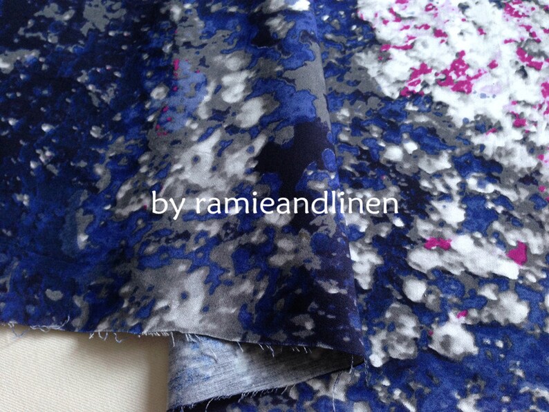 Cotton Satin Fabric, Abstract Painting Print Cotton Fabric, Half Yard ...