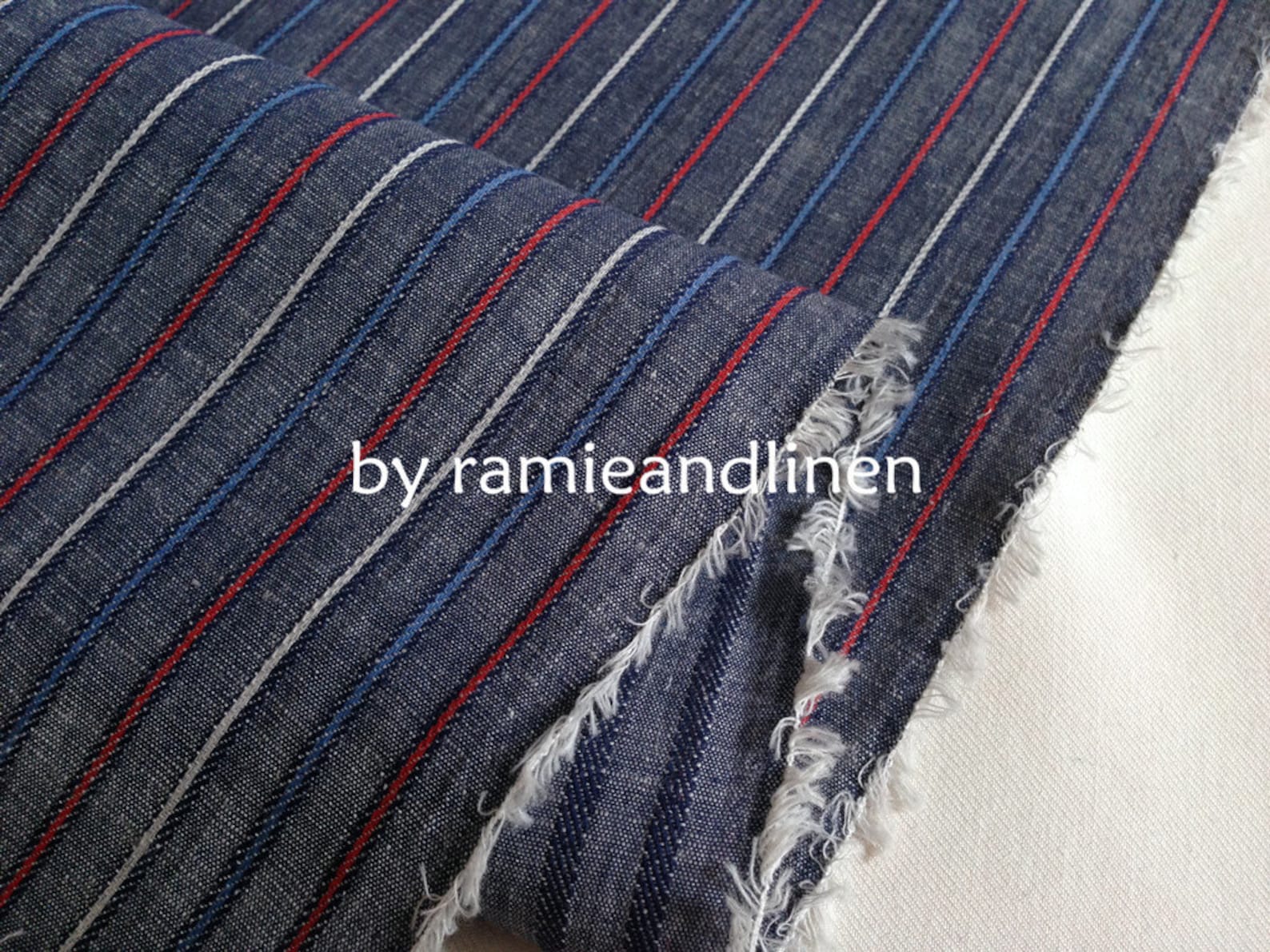 Cotton Fabric, Yarn Weaved Stripes Denim Cotton Fabric, Quilting Fabric ...