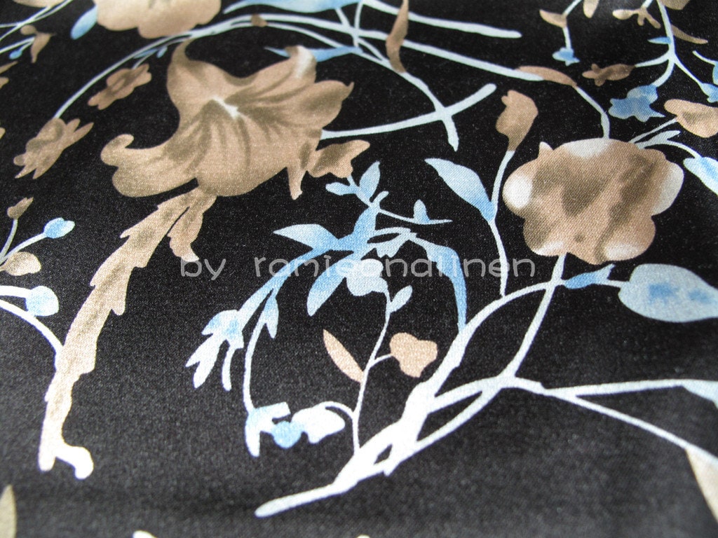 Silk Fabric Flower Print Silk Cotton Blend Charmeuse Fabric - Etsy