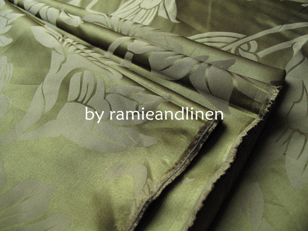 Silk Fabric Silk Damask Fabric 100% Heavy Silk Floral | Etsy