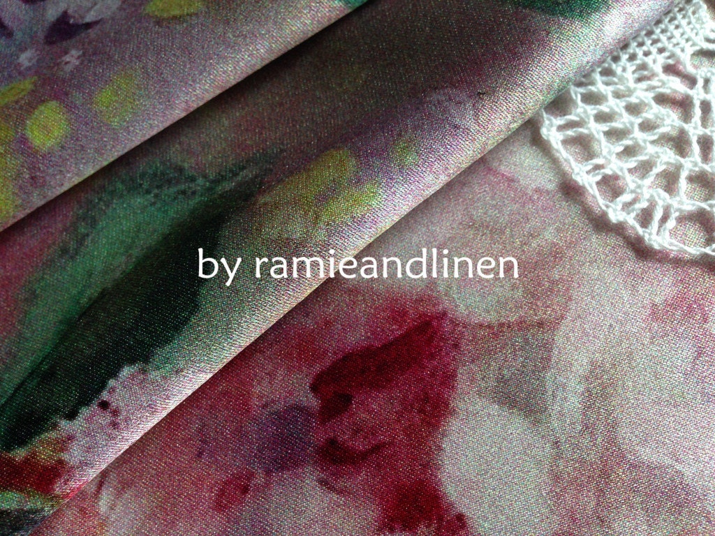 Silk fabric digital print flowers print elastic silk crepe | Etsy