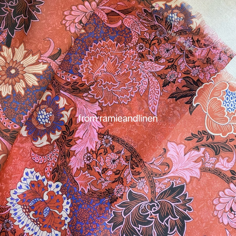 Orange Pink Fabric - Etsy