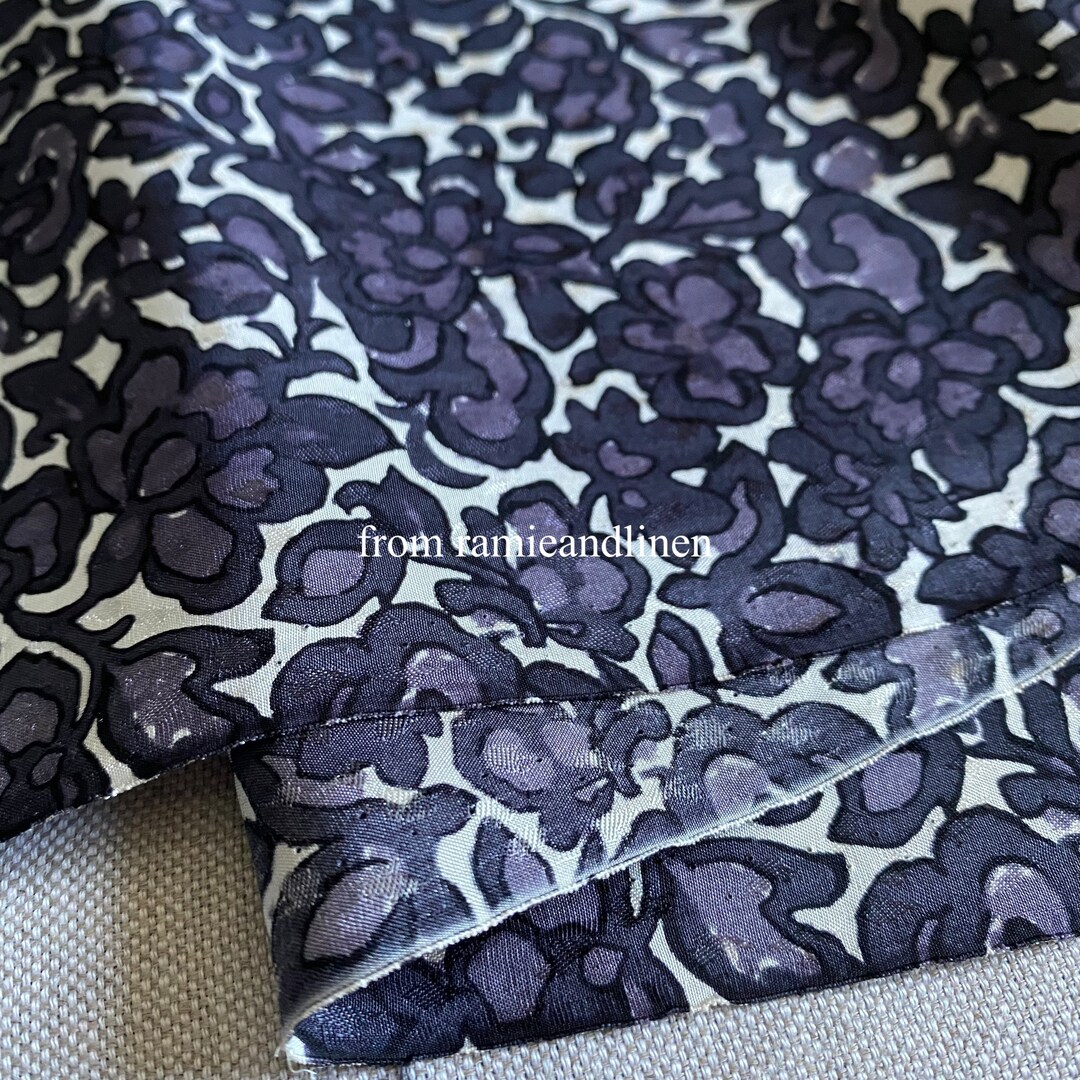 Silk Fabric, Vintage Engraving Style Floral Print, Jacquard/brocade ...