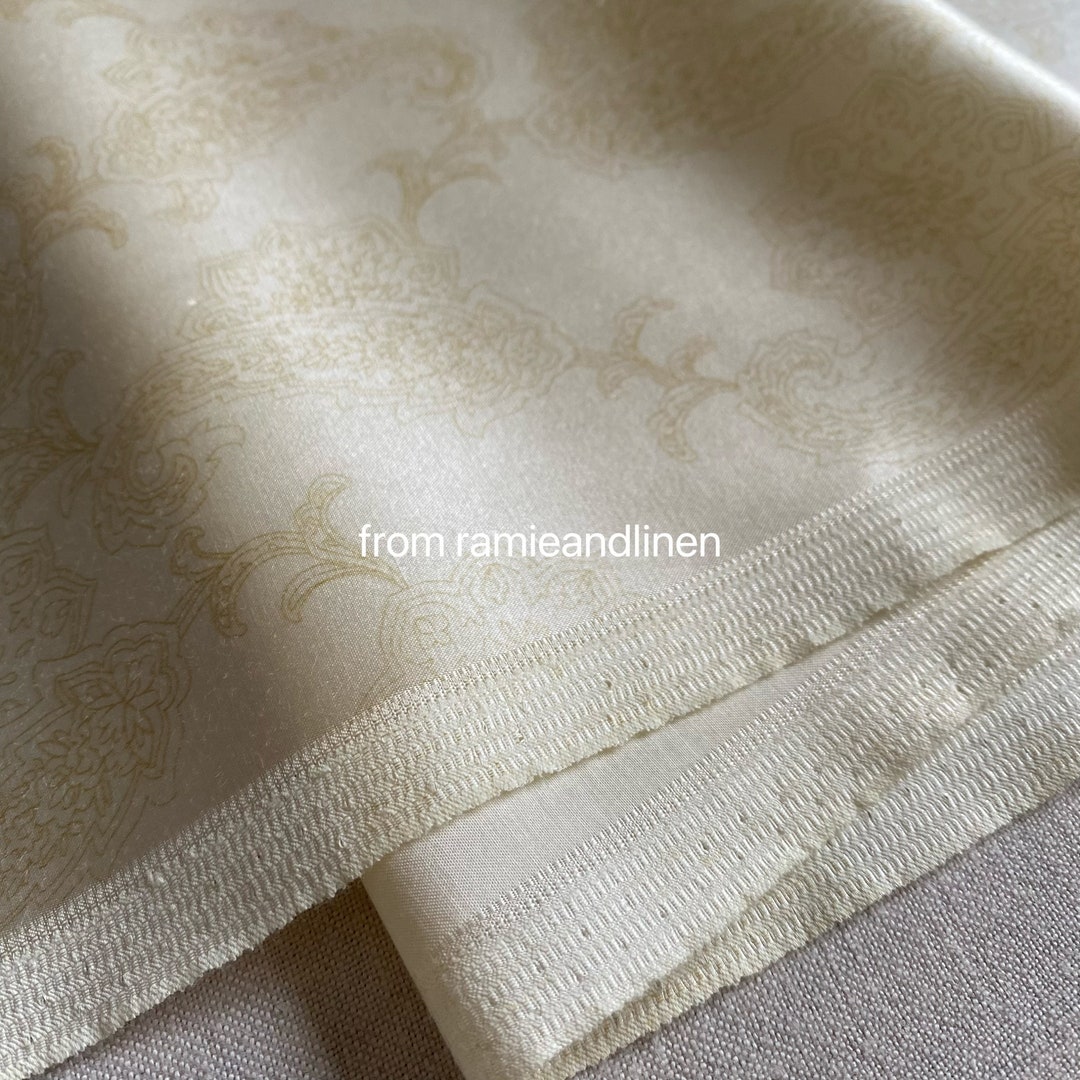 Silk Fabric, HALF YARD by 62" Wide, 20-21 M/M, Paisley on Moonlight ...
