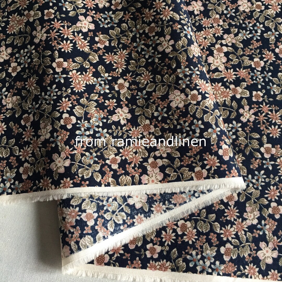 Japanese Fabric, Countryside Mini Floral Print Fine Cotton Fabric, Half ...