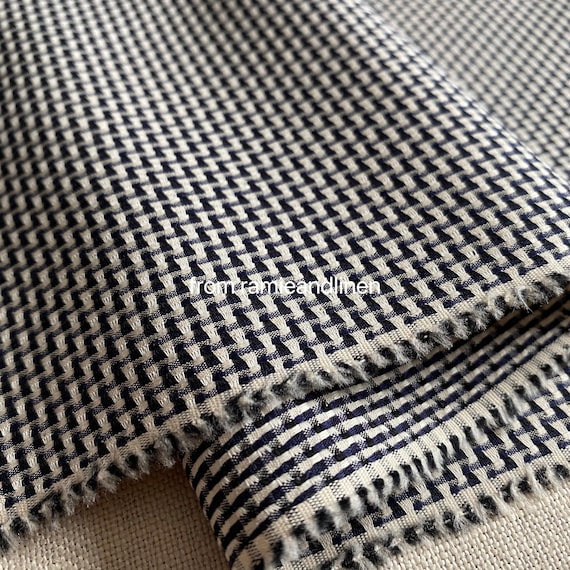 Japanese Cotton Fabric Yarn Dyed Classic Zigzag Weaved Cotton | Etsy