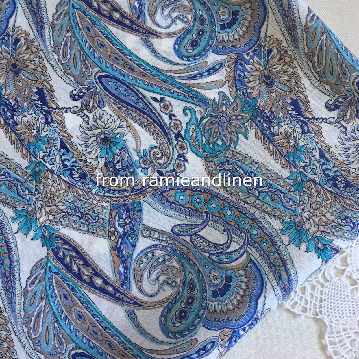 Imported Italian fabric paisley floral print fine cotton | Etsy