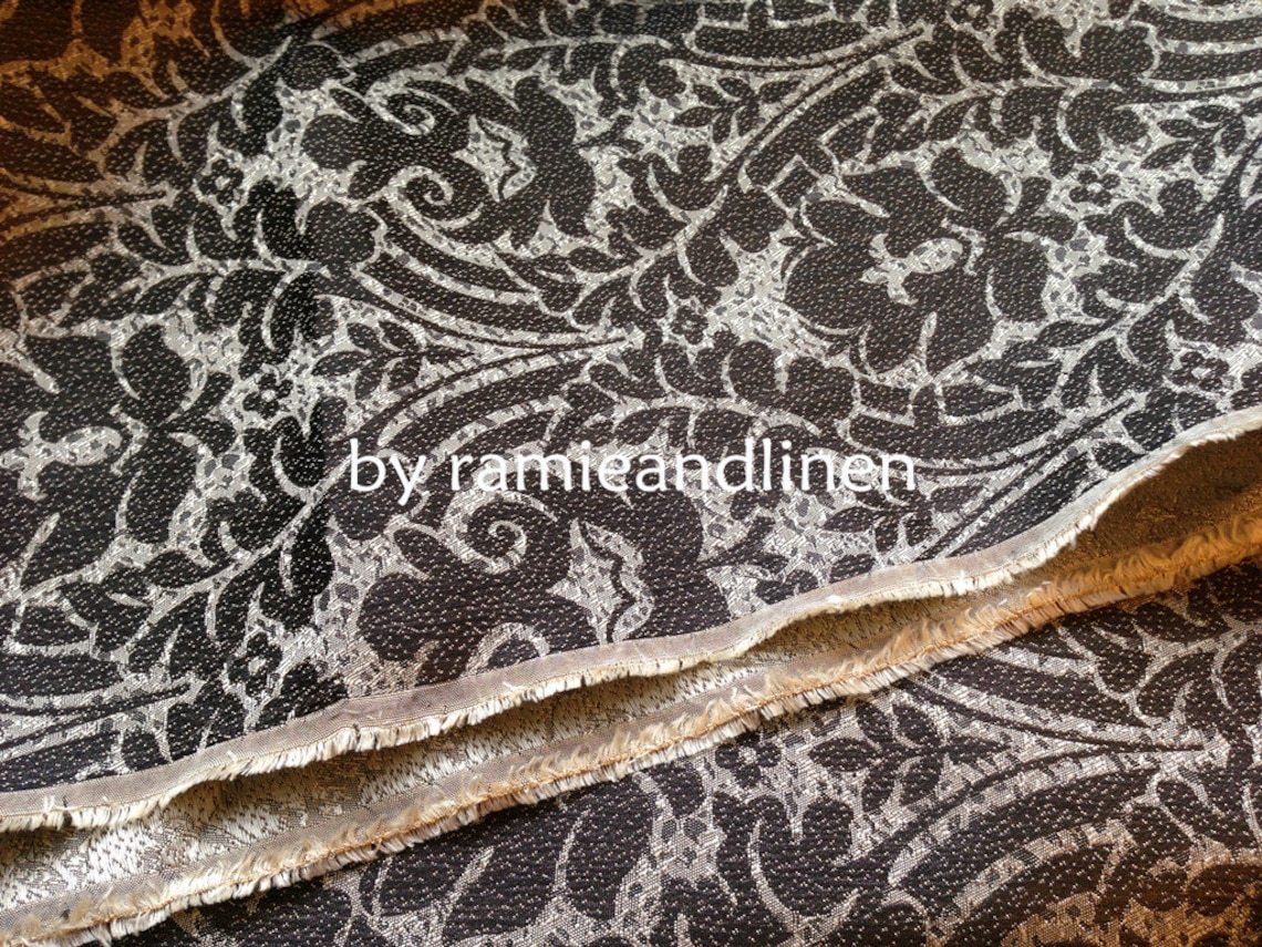 Silk fabric100% silk damask brocade fabric sold by half | Etsy
