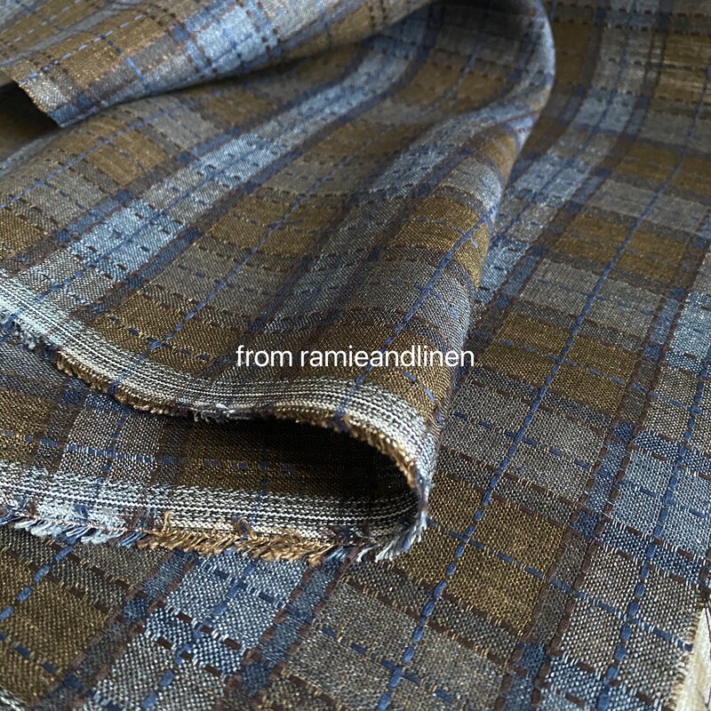 Checked Linen Fabric - Etsy