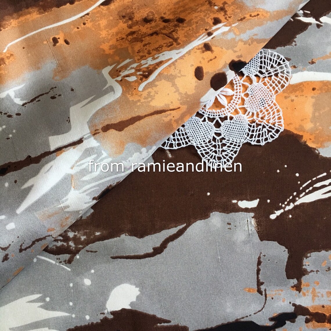 Silk Fabric Abstract Painting Print Doupioni Silk Fabric | Etsy