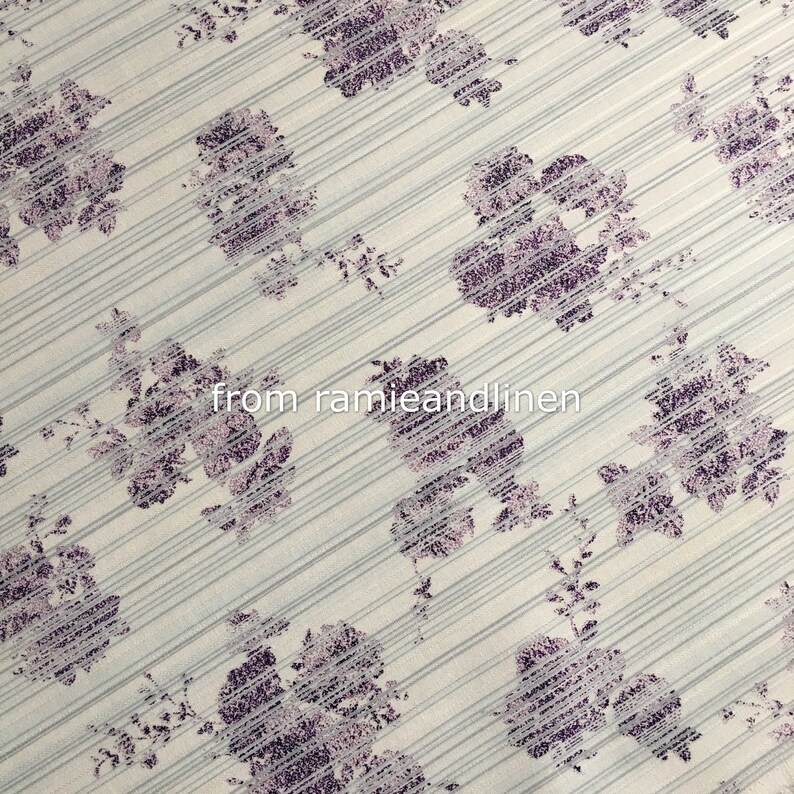 Japanese cotton fabric mottled print floral stripes jacquard | Etsy