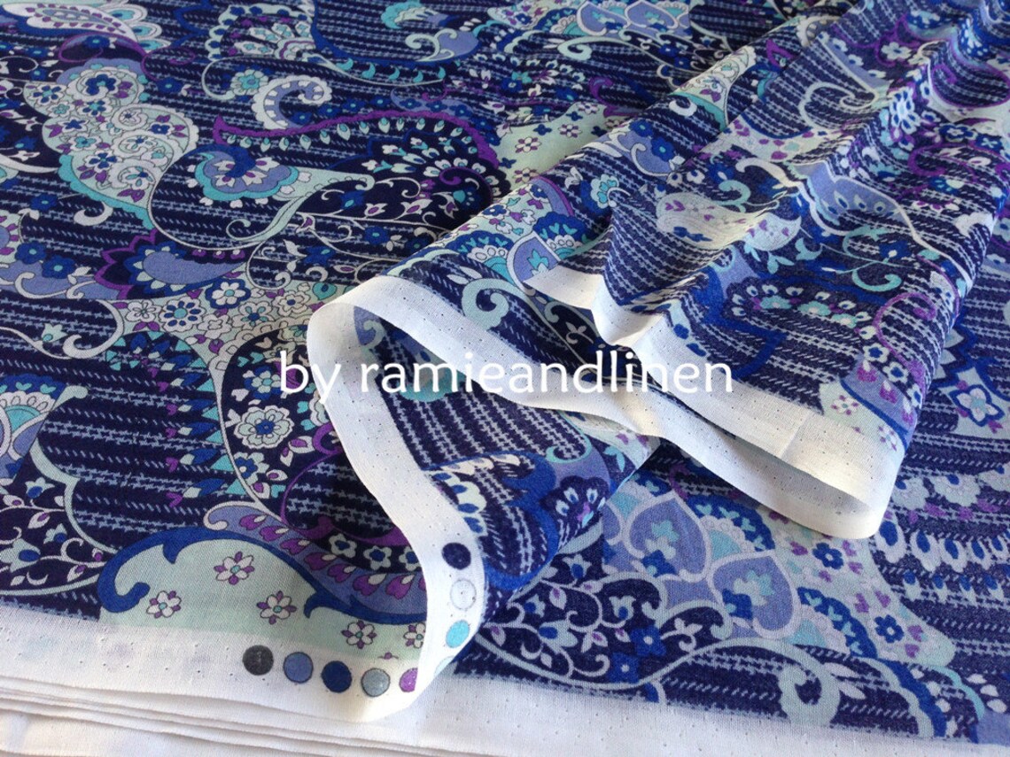 Japanese Fine Cotton Fabric, Retro Paisley Print Cotton Fabric, Half ...