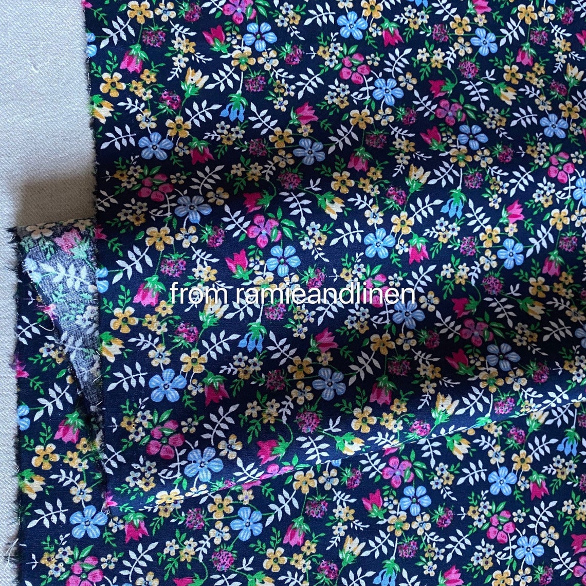 Cotton Fabric Colorful Floral Print Cotton Fabric Half Yard - Etsy Denmark