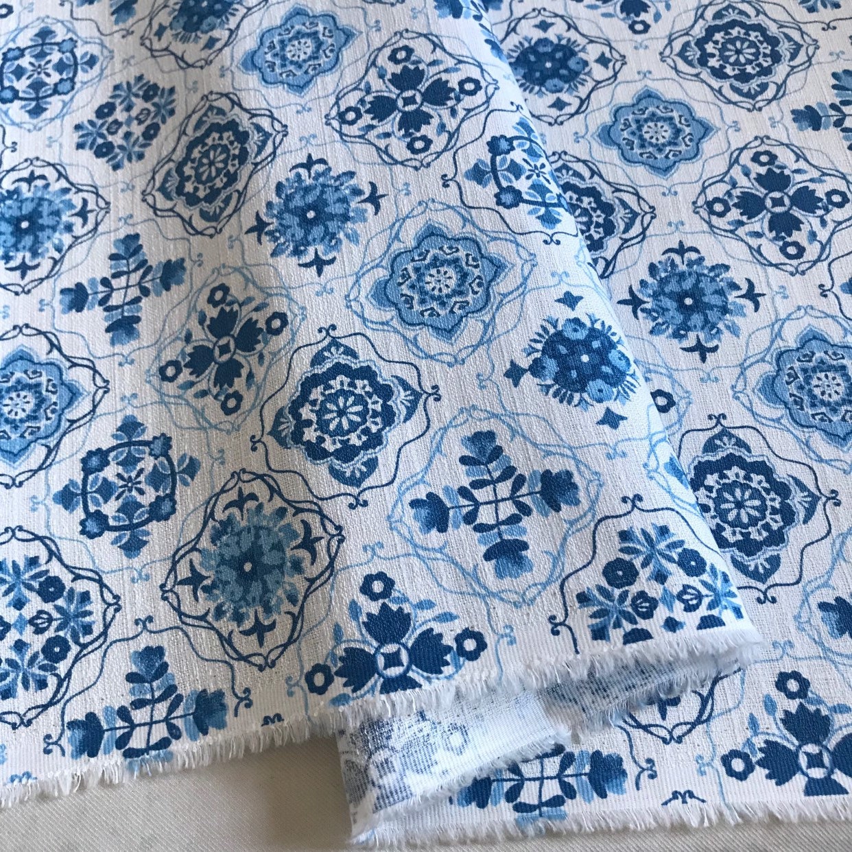 Japanese Cotton Fabric Floral Print Checks Weaved Cotton - Etsy