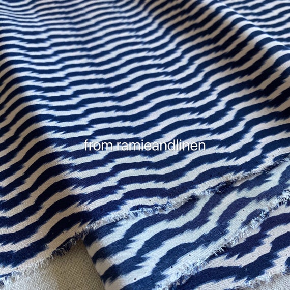 Silk Fabric Ocean Wave Stripes Print Silk Crepe De Chine | Etsy
