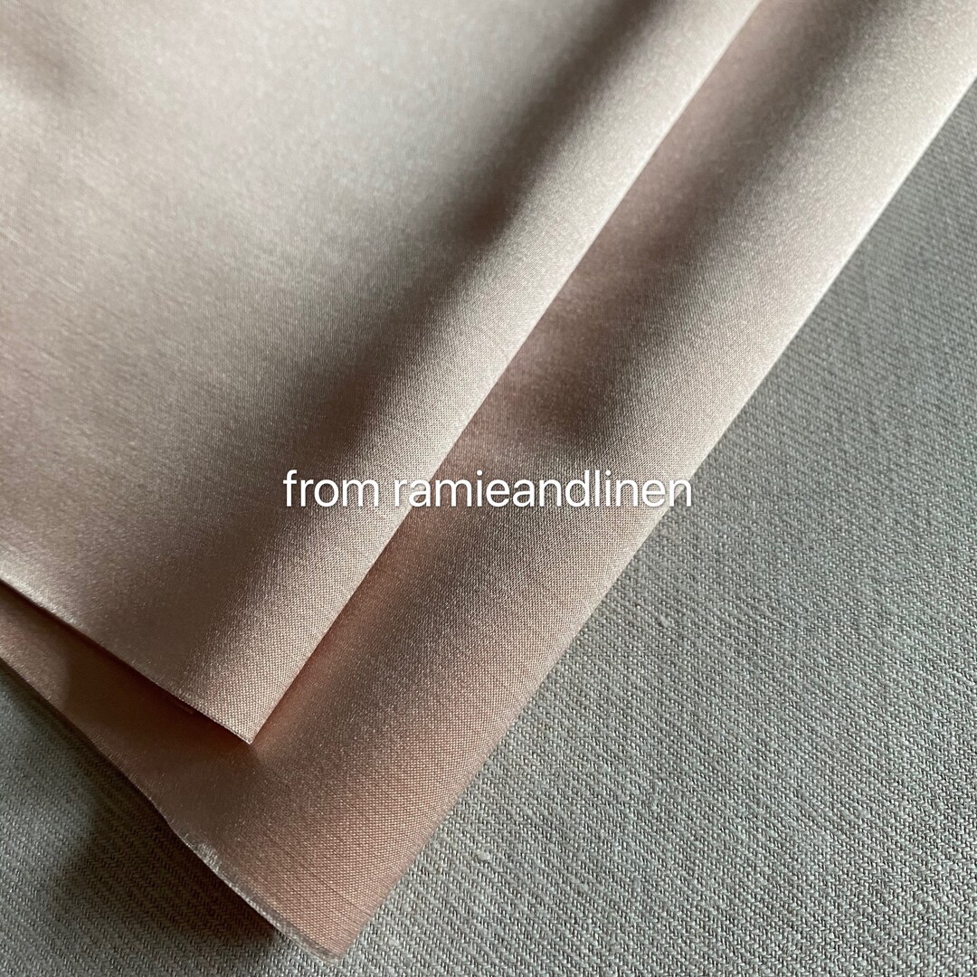 Silk Fabric, Vintage Light Beige Rose Pink Solid Color Silk Cotton ...