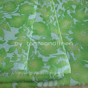Silk Fabric, Spring Green Floral Print Silk Organza, Half Yard by 42 ...