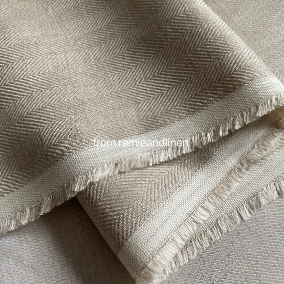 Linen Fabric Top Quality Natural Color Herringbone Weaved Linen Fabric Half Yard by 55 Wide Etsy Australia