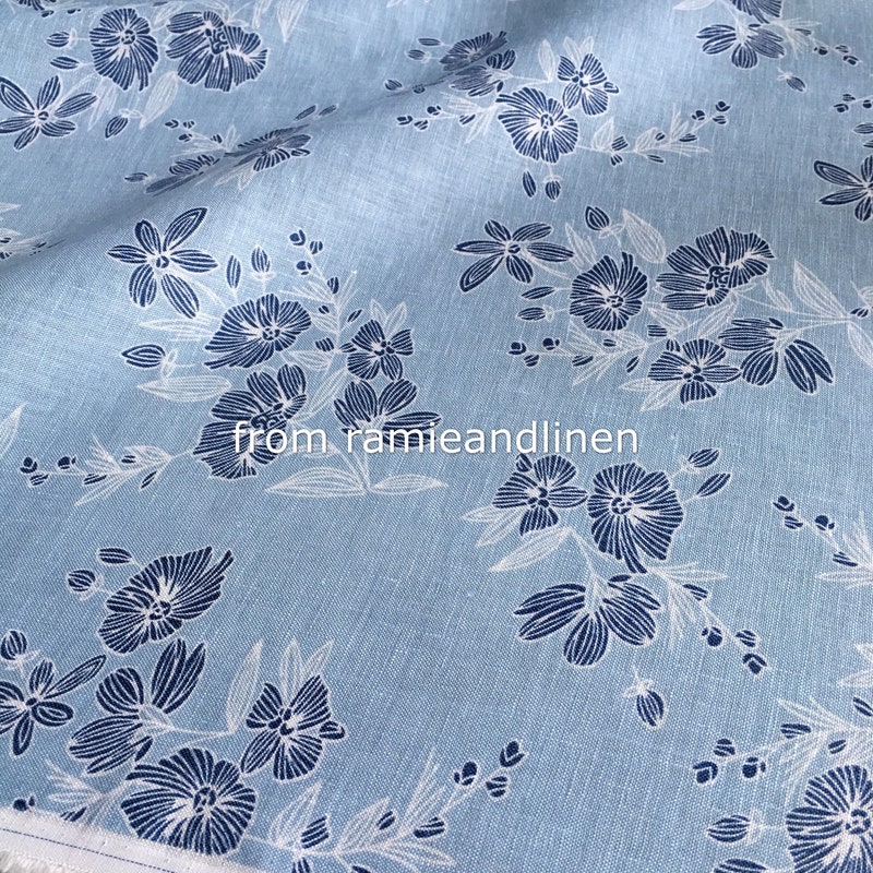 Floral Linen Fabric - Etsy