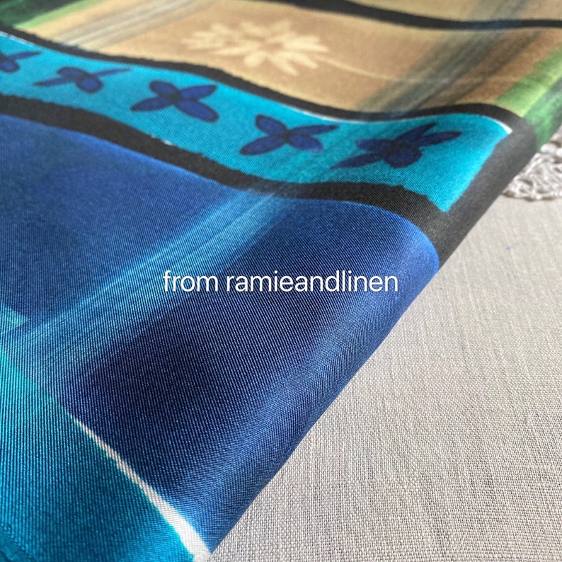 Silk Fabric, Abstract Floral in Frames Print Silk Twill Fabric, Half ...