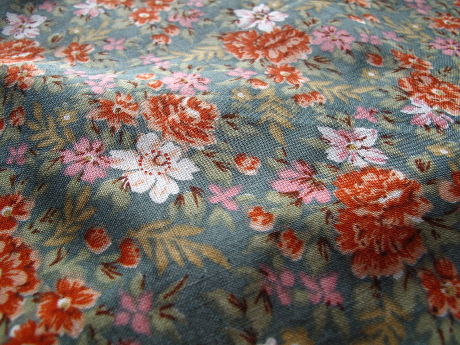 Vintage Style Flowers Print Cotton Fabric, Quilting Fabric, Patchwork ...
