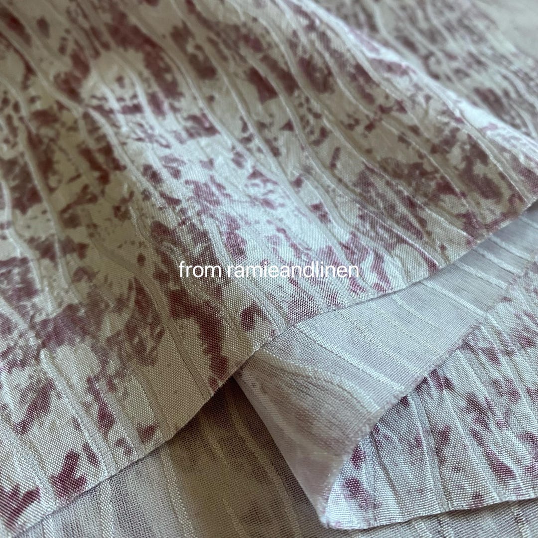 Silk Fabric, Dusty Pink Crinkle Pure Mulberry Silk Fabric, Half Yard by ...