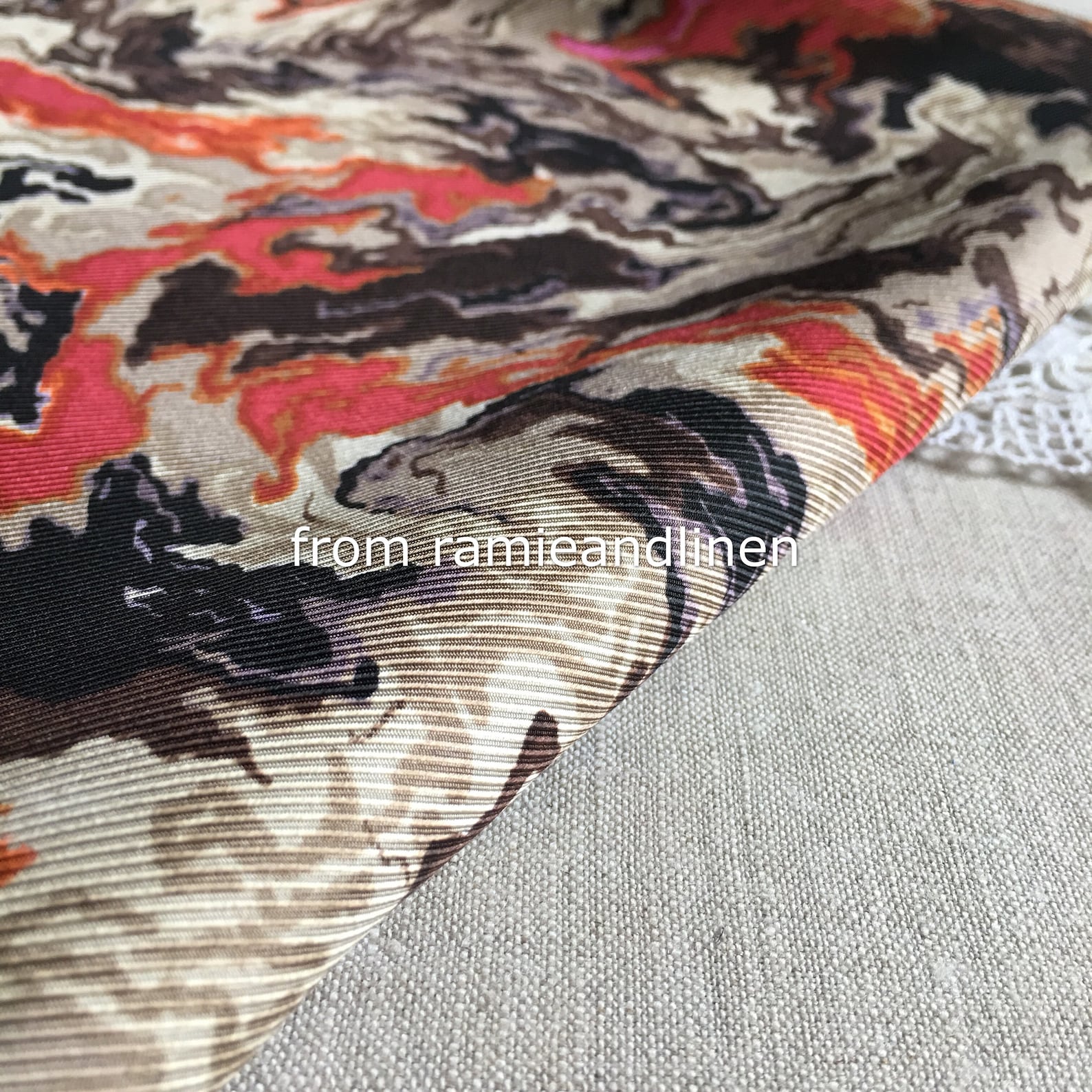 Silk Fabric, Ripple Pattern Print Silk Twill Fabric, Half Yard by 44 ...