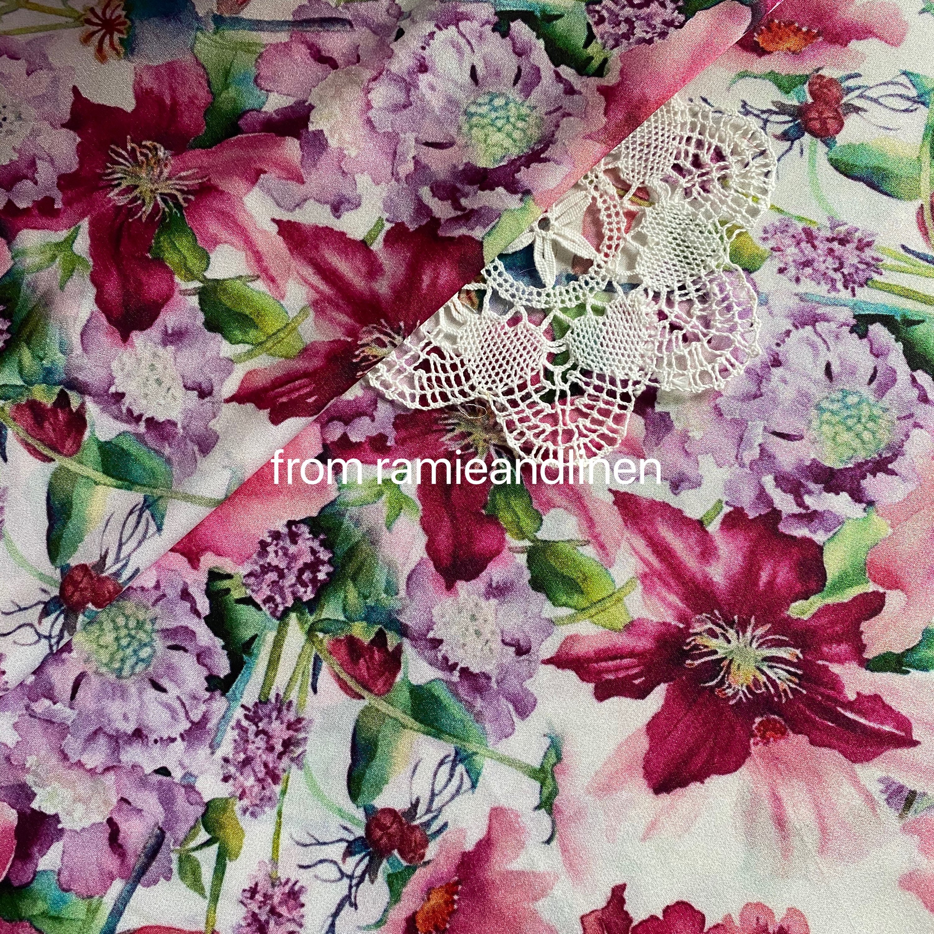 Silk Fabric, 17m/m Digital Printing Silk Fabric, Stretchy Silk Crepe ...