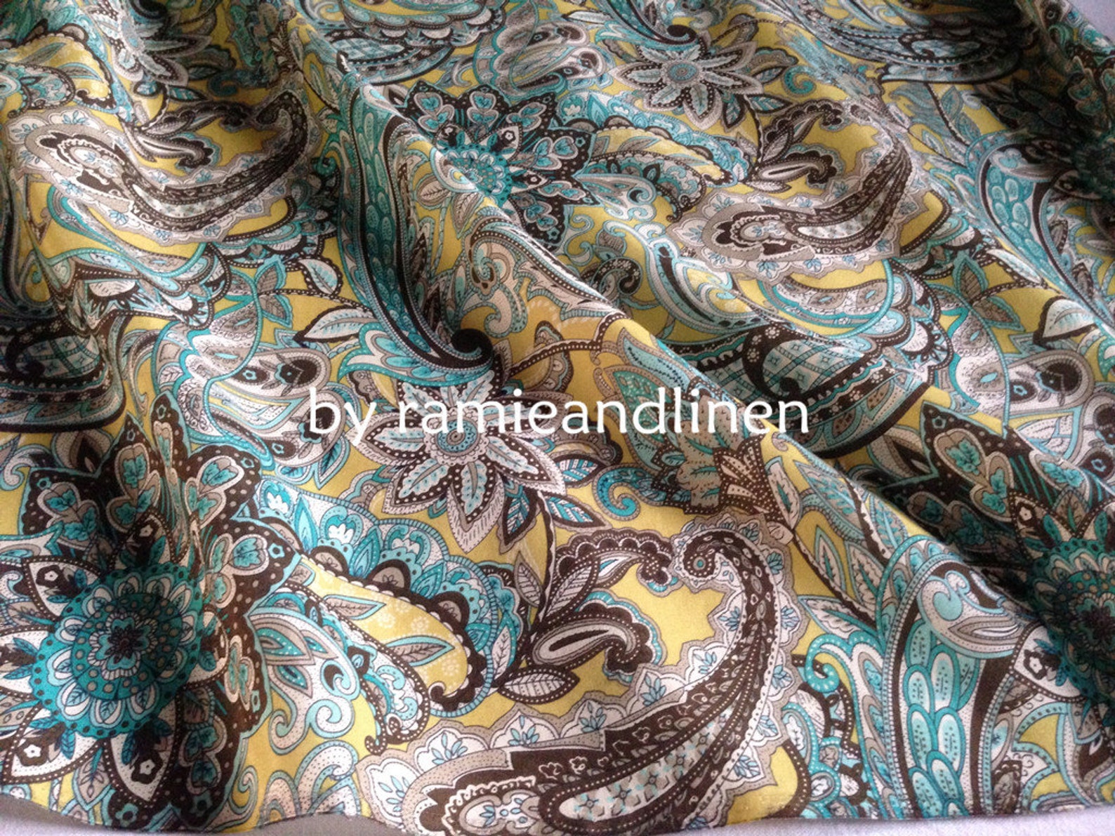 Silk Fabric Paisley Floral Print Silk Cotton Blend Fabric - Etsy