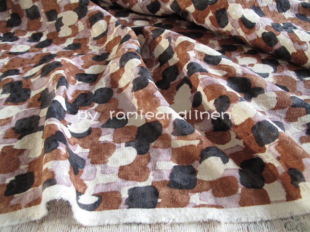 Silk fabric heavy silk cotton blend jacquard fabric suiting | Etsy