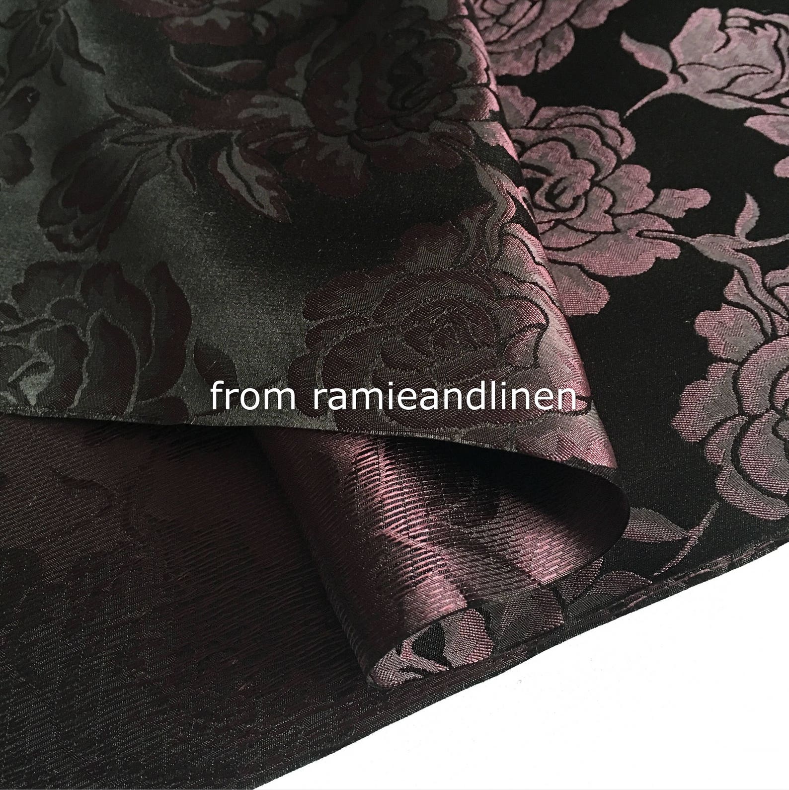 Silk Fabric Silk Damask Fabric 100% Silk Brocade Rose - Etsy