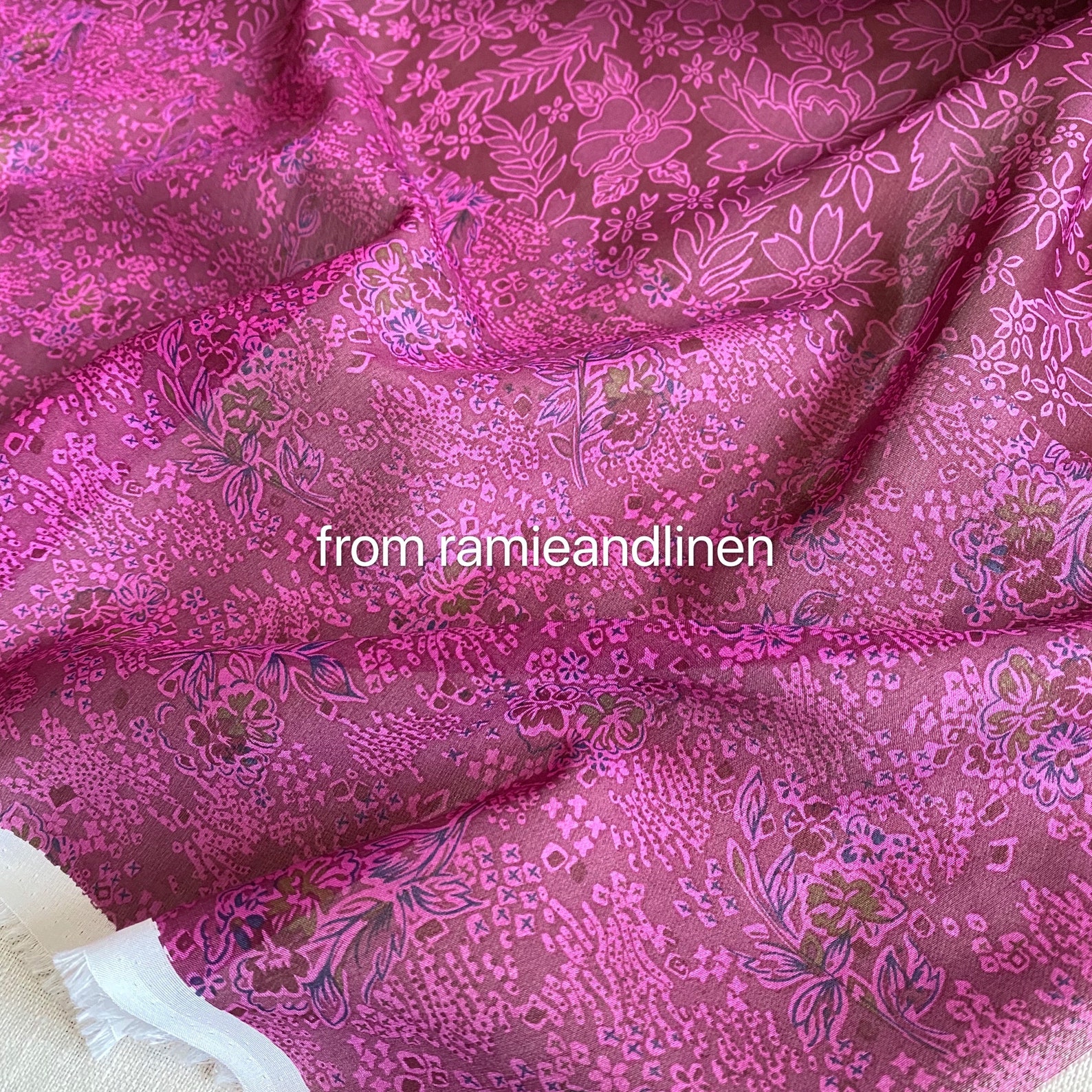 Silk Fabric Floral Pattern Border Print Silk Cotton Blend - Etsy